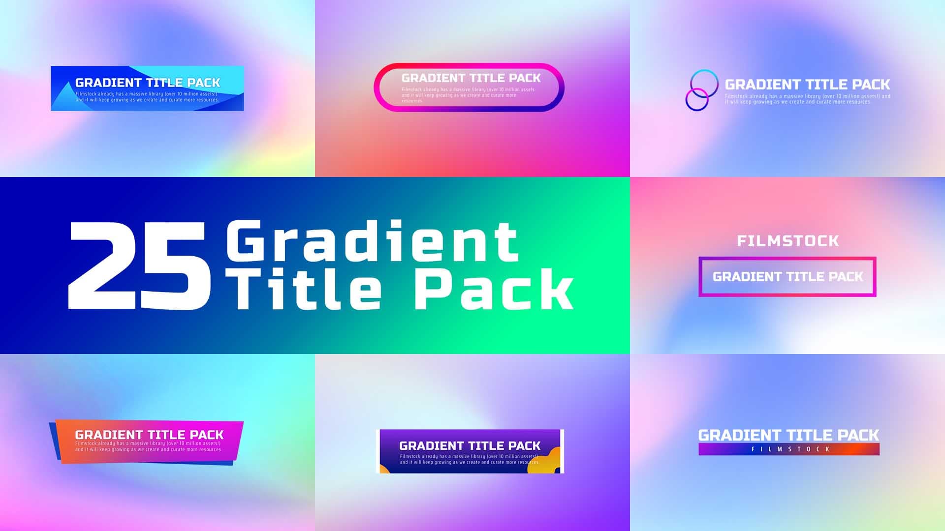 Big Titles Pack with 36 Fashionable Video Title Templates