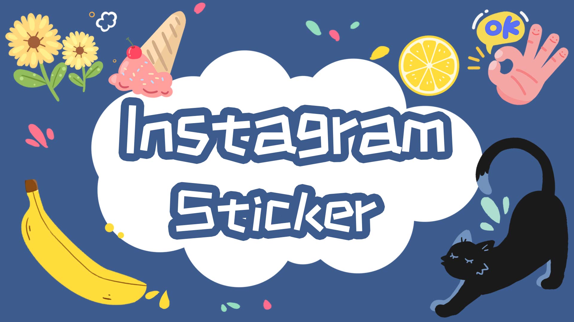 Reactions stickers pack with cute emojis