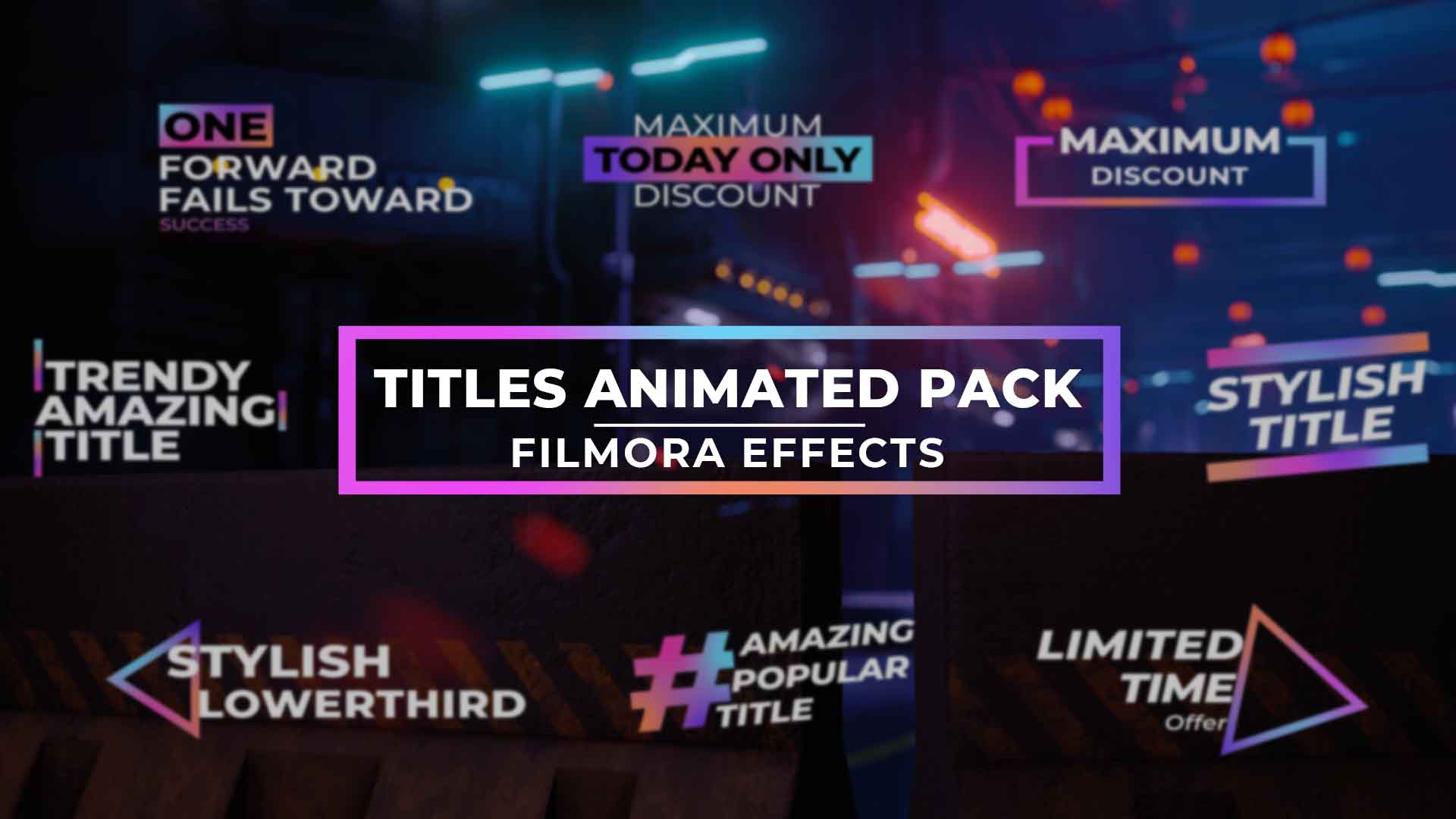 Big Titles Pack with 36 Fashionable Video Title Templates