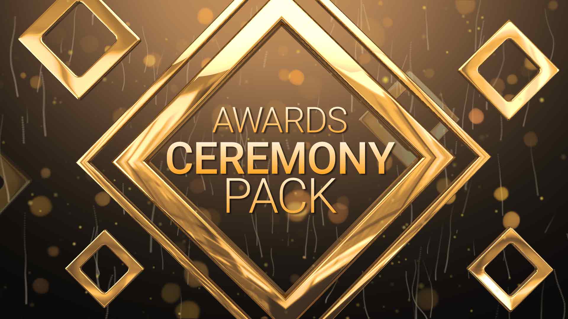 Awards ceremony pack with shining golden effects