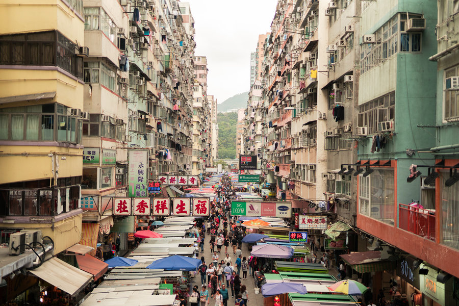 香港夜のストリート